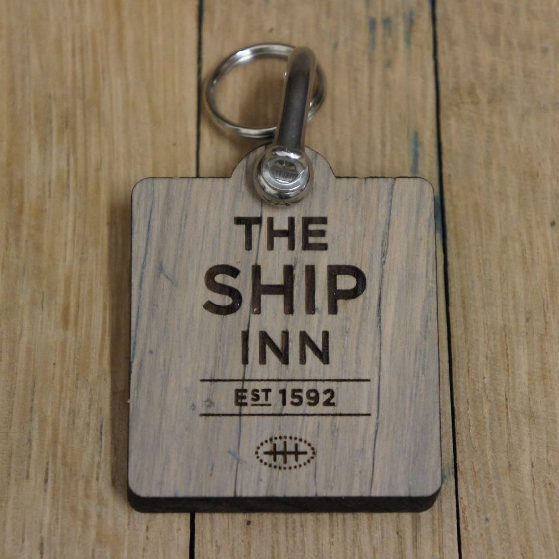 Engraved Oak Wood Keyrings, Rustic Aged Key Fobs, Pub Inn B&B - Etsy