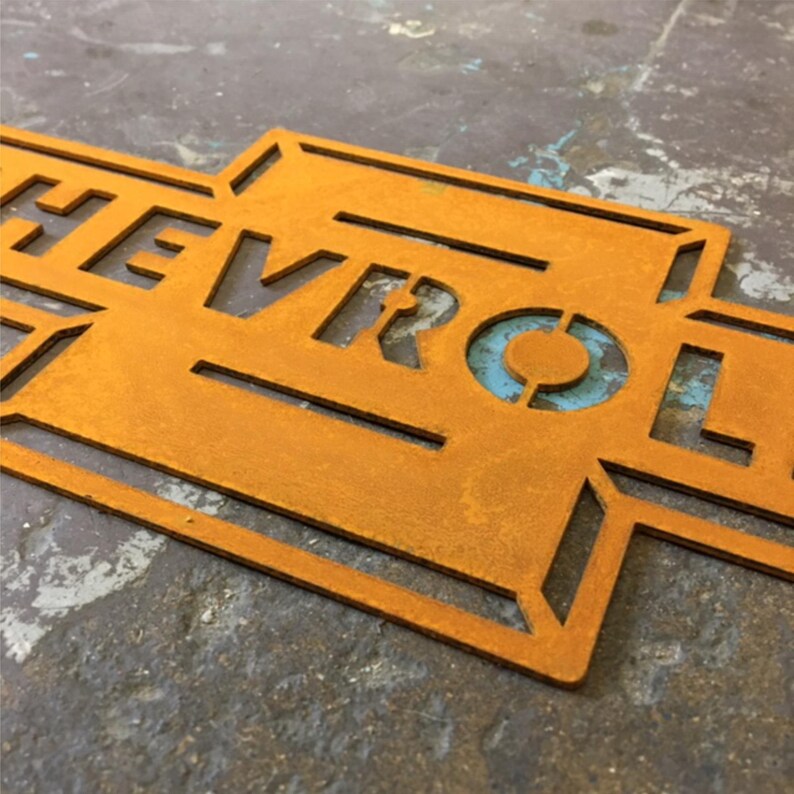 Corten Steel Chevy Logo Rusty Steel Chevy Sign Rusty Metal - Etsy