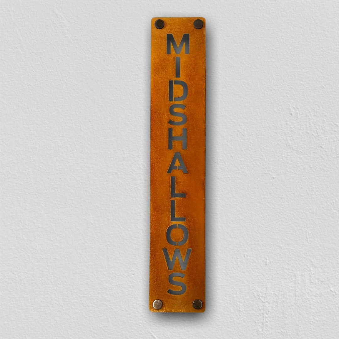 Vertical Corten Steel Gate Sign, Long Rusty Steel Sign, Barn Sign ...