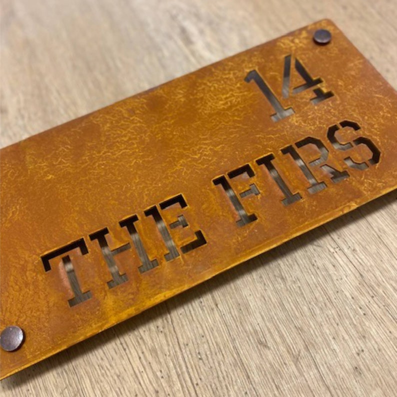 Corten Steel House Sign Rusty House Steel House Name Sign | Etsy