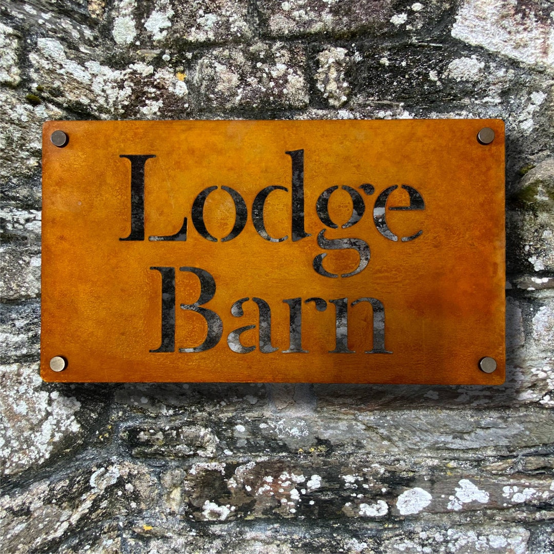 Corten Steel House Sign, Rusty Steel House Sign, Rusty House Name ...