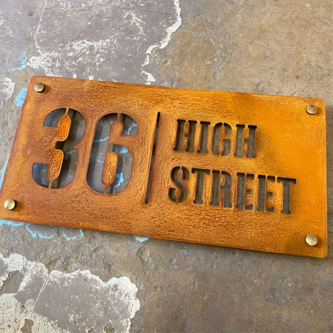 Corten Steel House Sign Style A Rusty Steel House Sign - Etsy UK