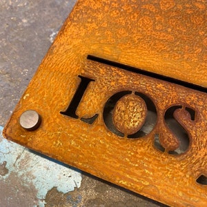 Corten Steel House Sign, Rusty Steel House Sign, Rusty House Name ...