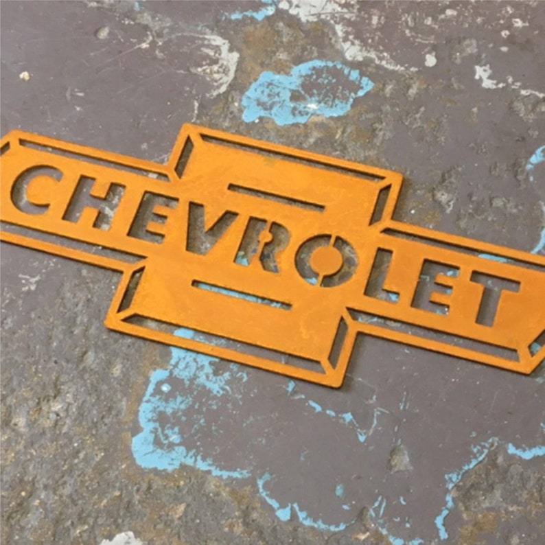 Corten Steel Chevy Logo Rusty Steel Chevy Sign Rusty Metal - Etsy