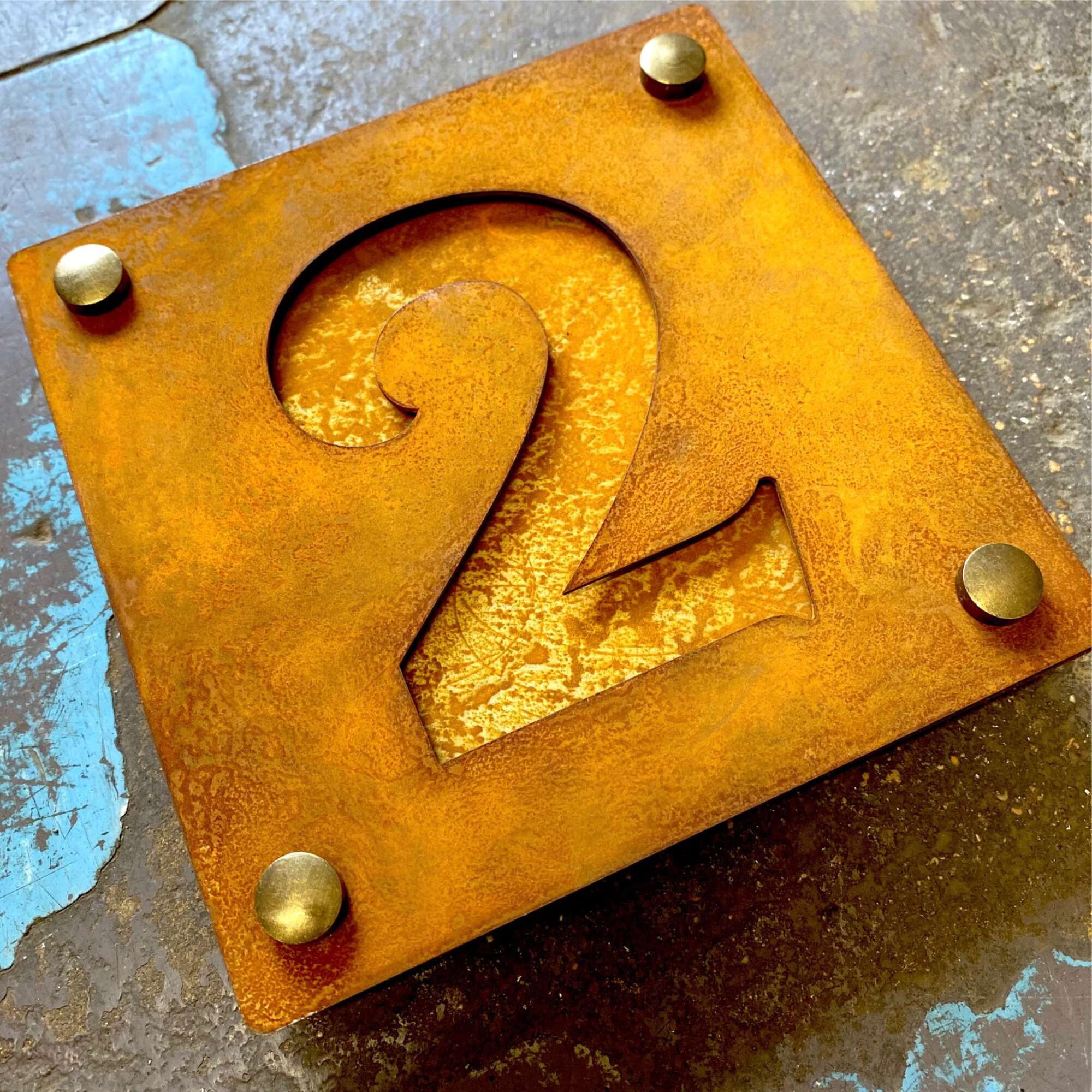 Corten Steel Cut Out Number W Corten Steel Backing Plate - Etsy UK