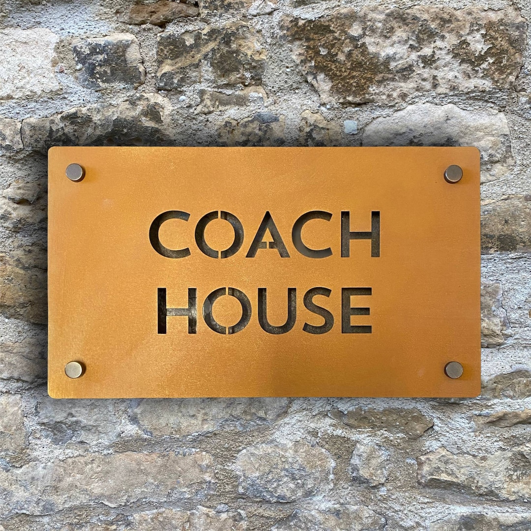 Corten Steel House Sign, Rusty House Steel, House Name Sign, Weathered ...