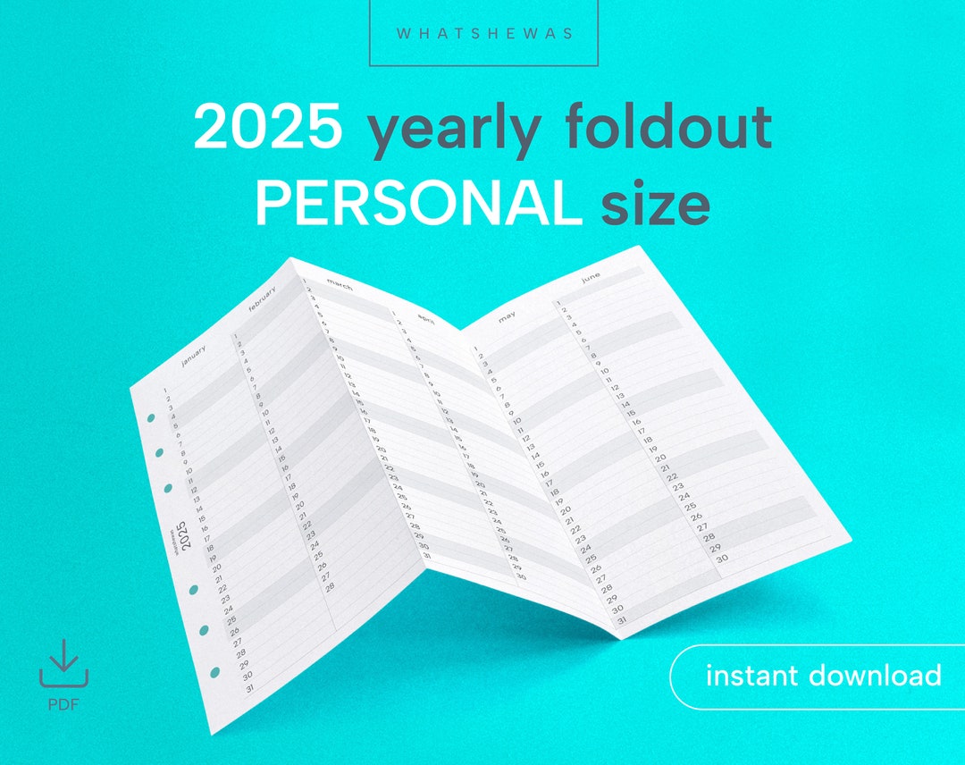 2025 YO1P Yearly Personal Foldout (tri-fold) Calendar | YO1P Year at a ...