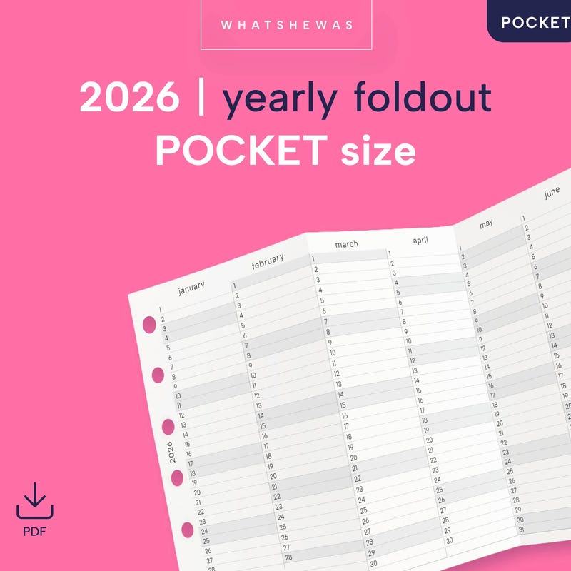 Foldable Calendar 2026 - Etsy UK