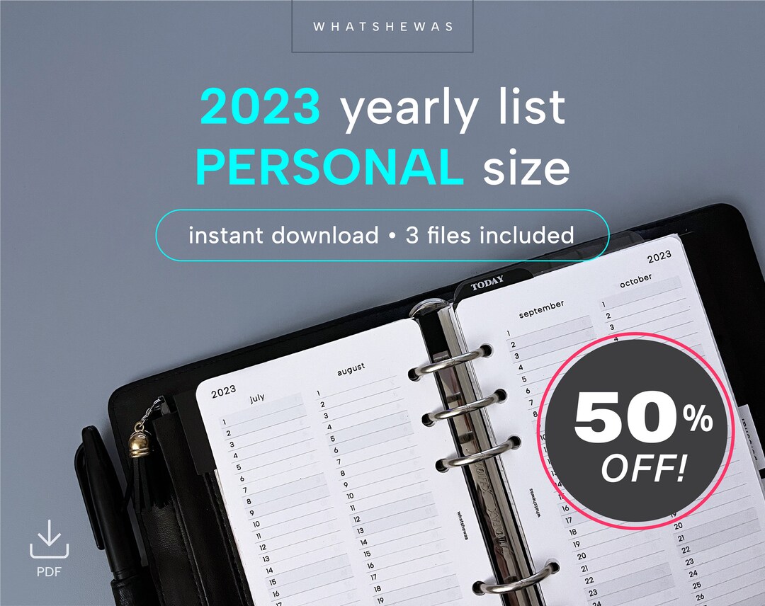 2023 YO1P Yearly Planner Personal Calendar Year at a Glance - Etsy