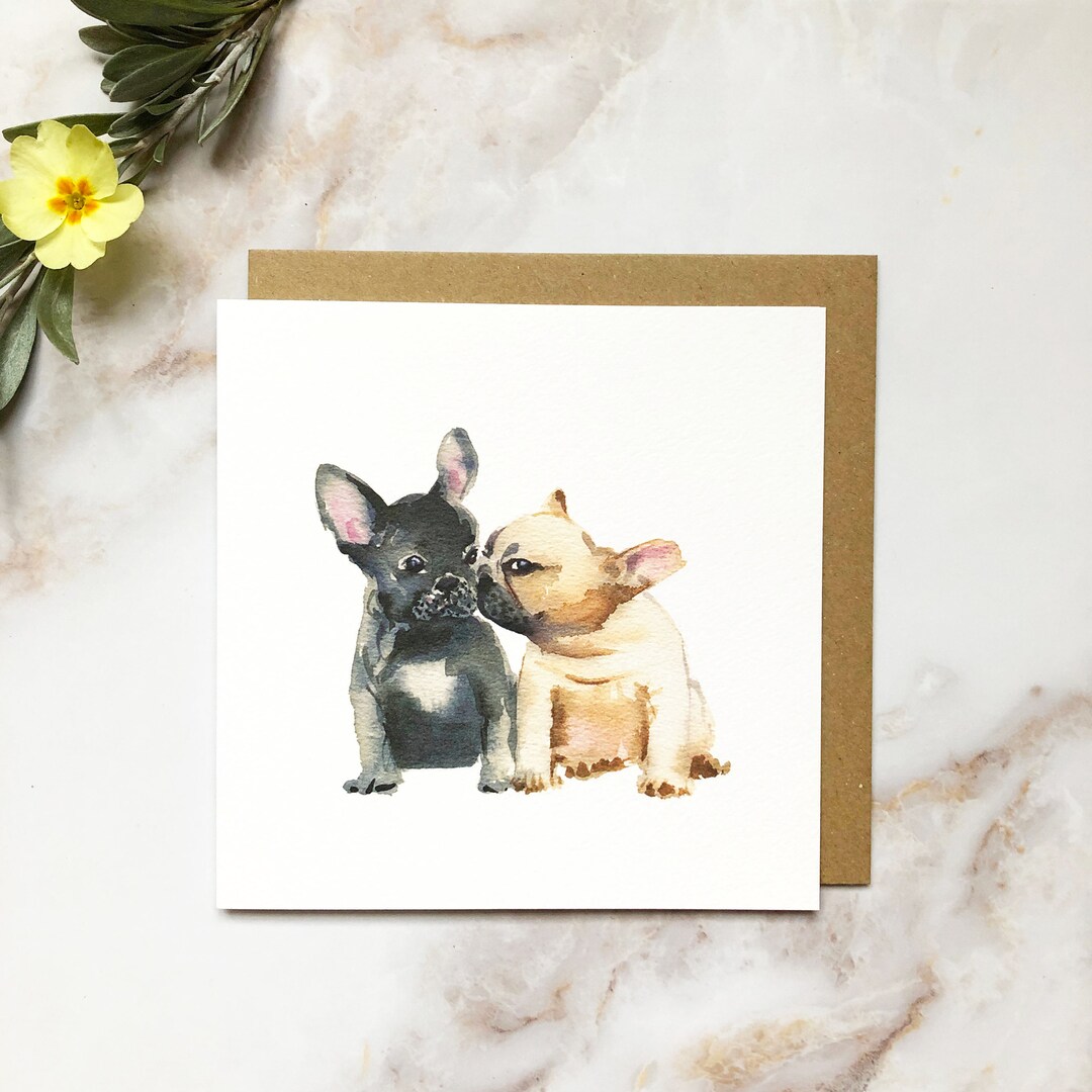Frenchie Love Illustrated Greetings Card - Etsy