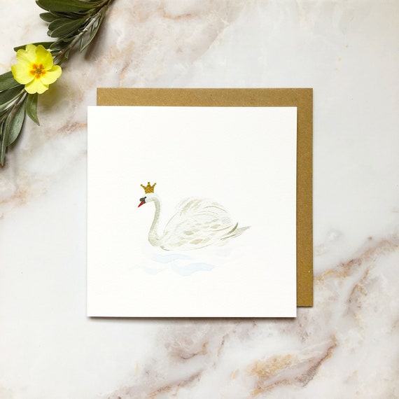 Swan Queen Illustrated Greetings Card | Etsy