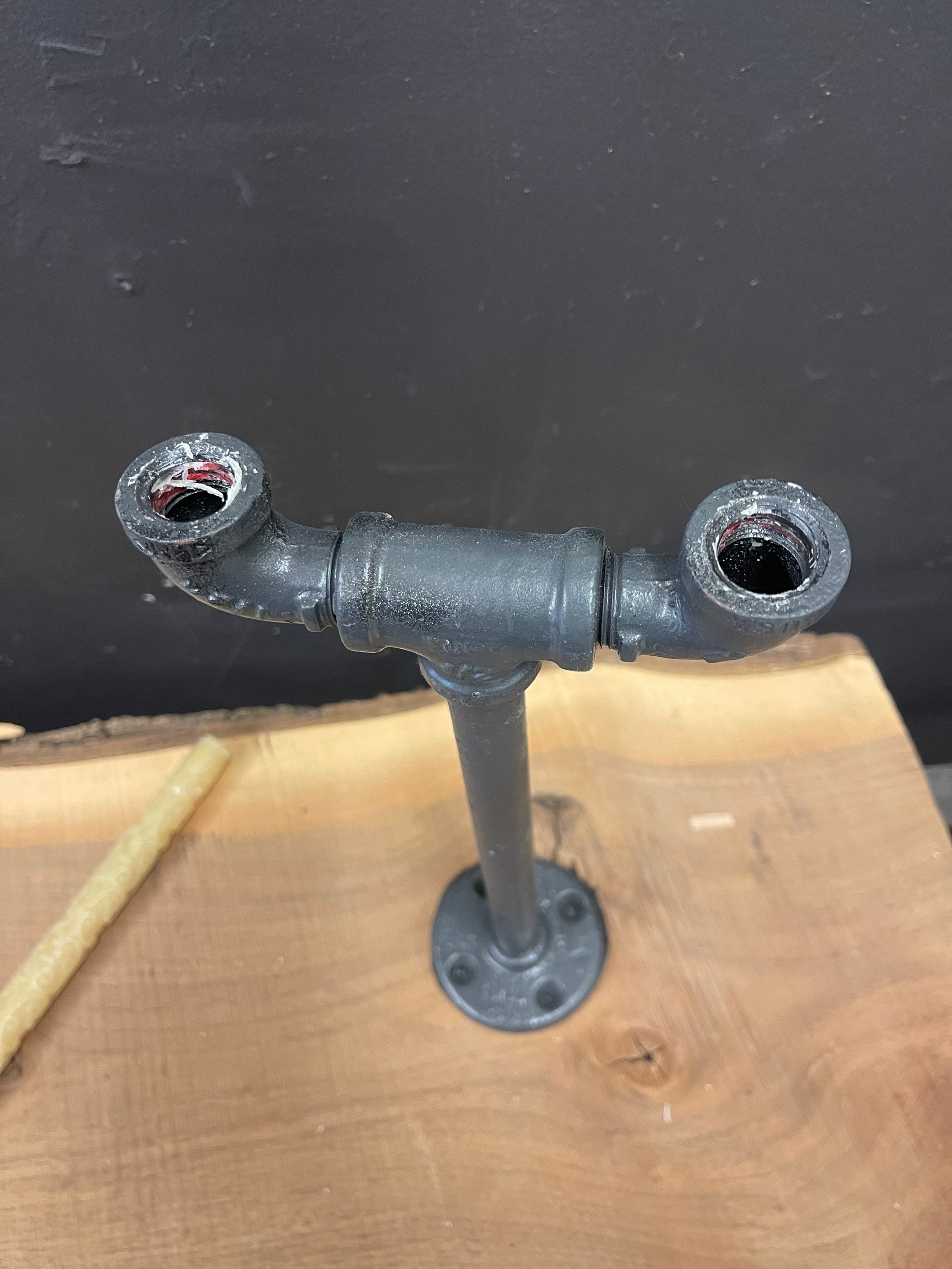 Double Vintage Plumbing Supply Candlestick - Etsy