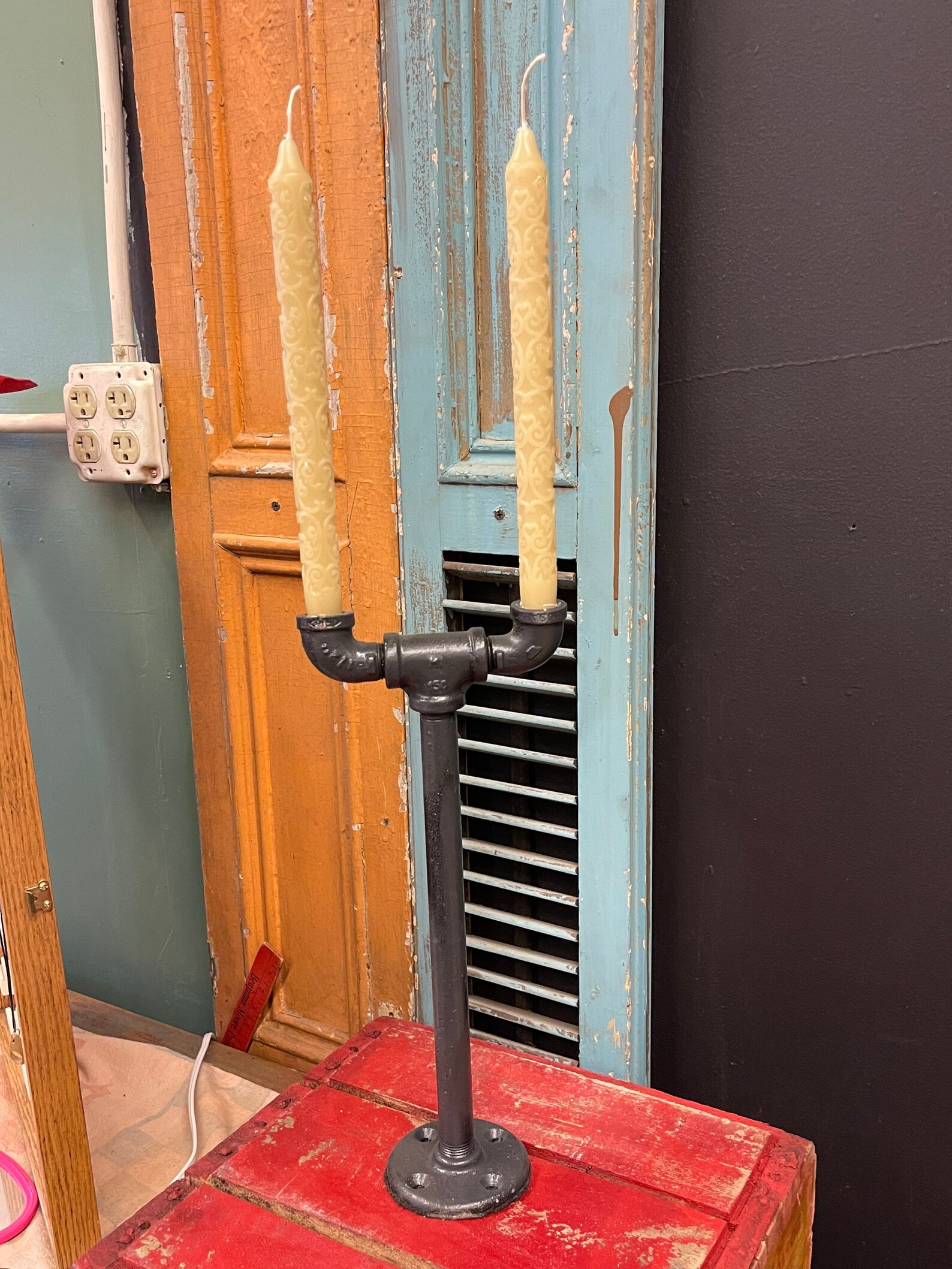 Double Vintage Plumbing Supply Candlestick - Etsy