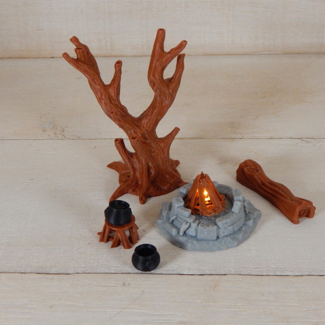 Campfire Set Tabletop Gaming & Diorama 3D Printed Free Shipping! - Etsy