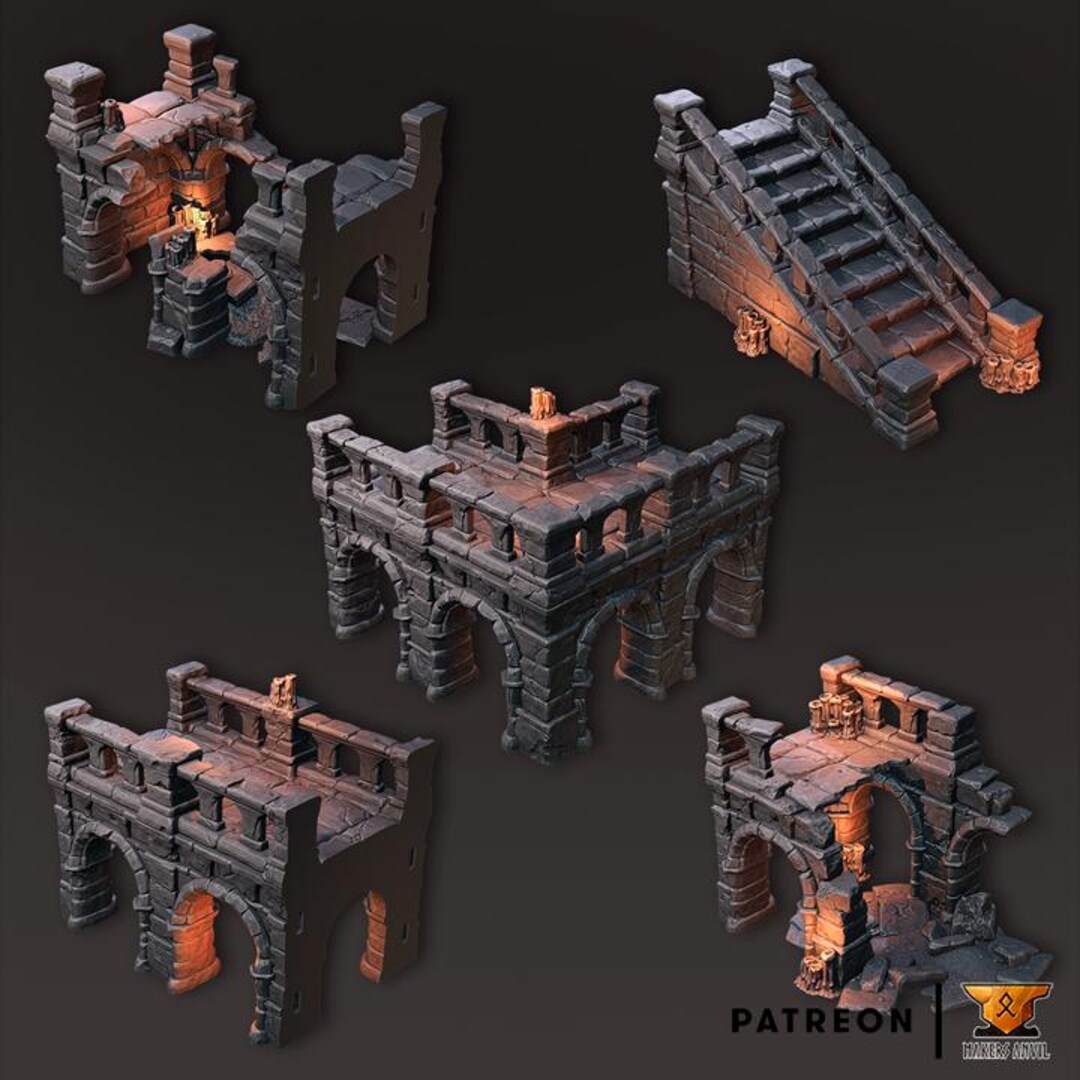 Ruined Elevated Road Set | Tabletop Gaming & Diorama Scenery Terrain ...