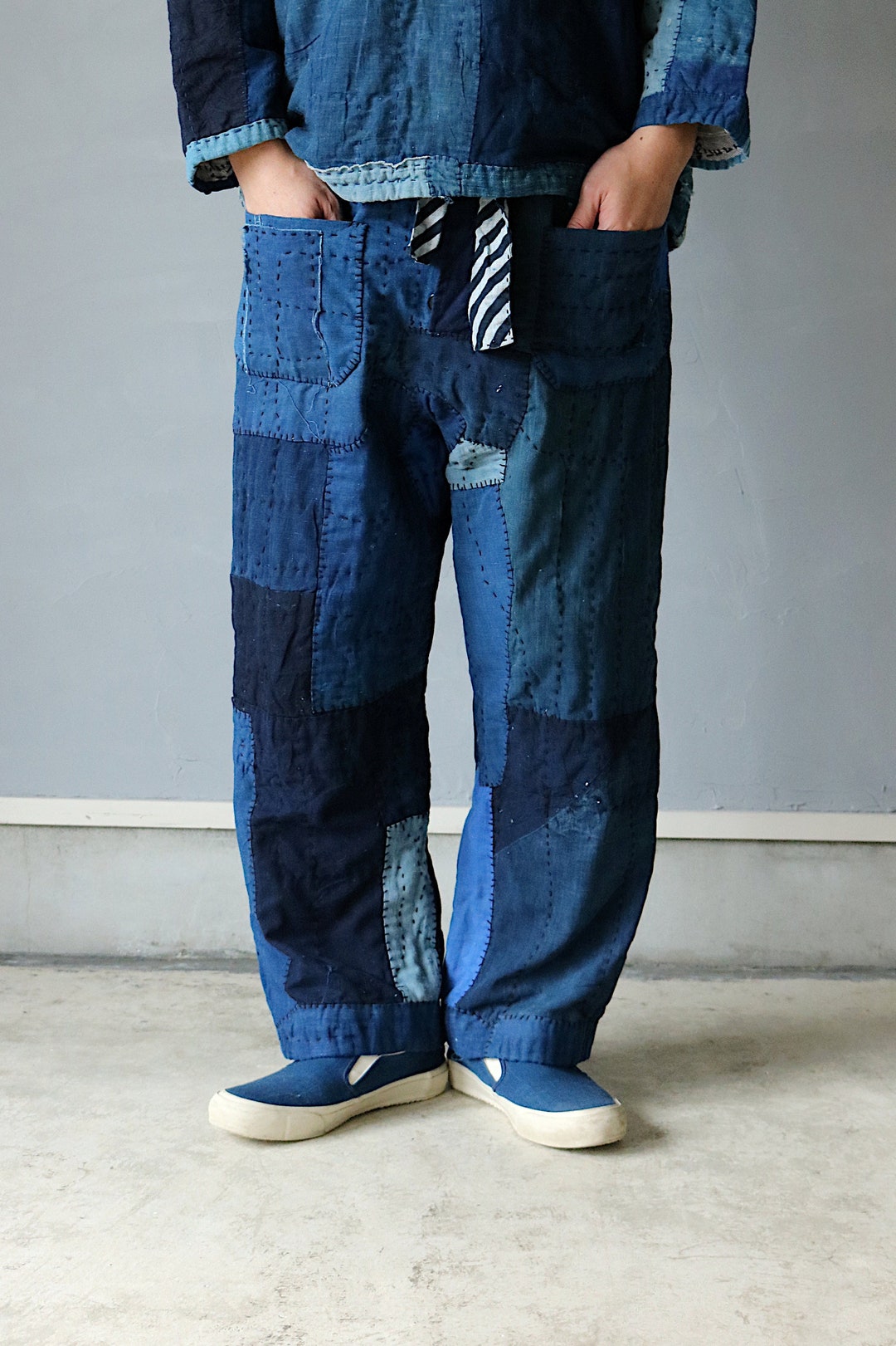 MITSUGU Sasaki/super Boro Boro Work Pants/paris Collection 2024/noragi/indigo Cotton/japanese ...