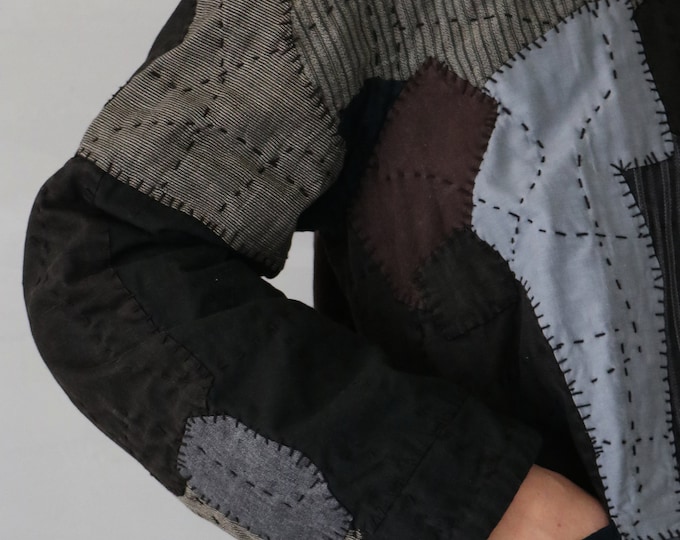 MITSUGU Sasaki/super Boro Boro Black Work Jacket/japanese Boro/sashiko ...