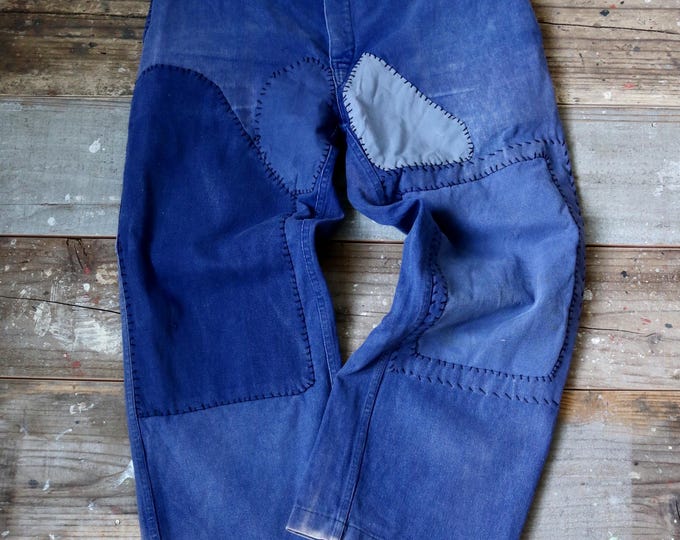MITSUGU Sasaki/german Vintage Patchwork Faded Blue Work Pants/germany ...