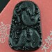 Natural Black Obsidian Carved Cute Fishes Stone Pendant Beautiful ...