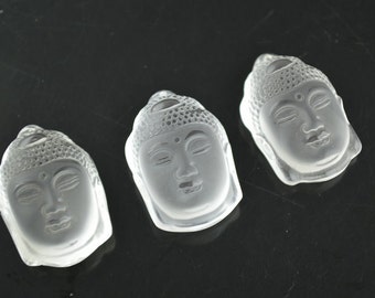Natural Crystal Quartz Carved Buddha Square Shape Pendants | Etsy