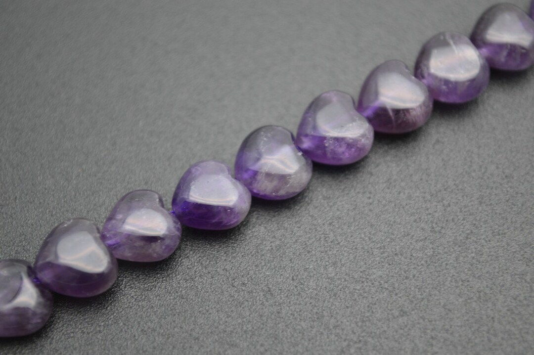 10mm Natural Amethyst Stone Heart Shape Loose Beads - Etsy