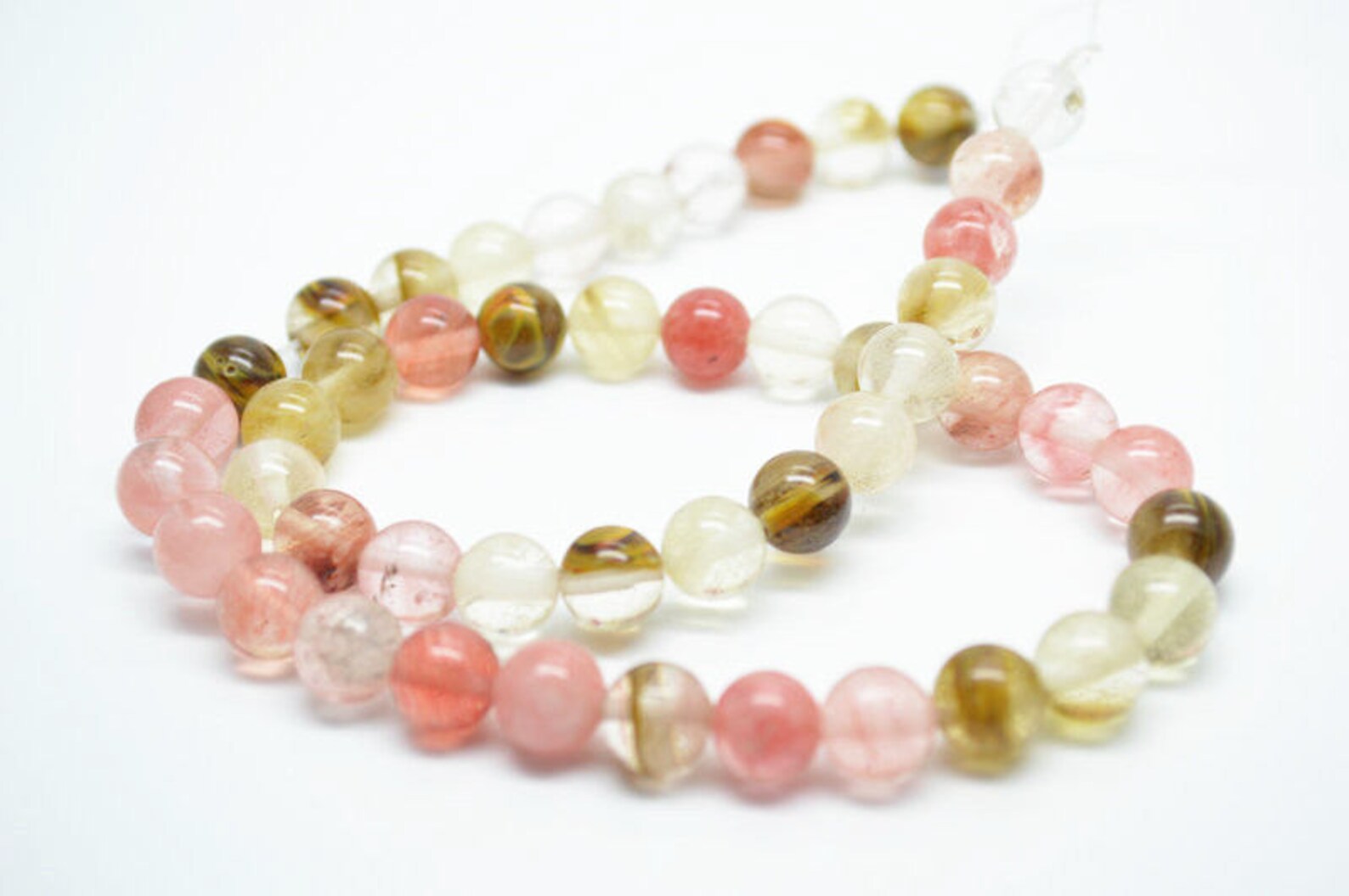 Natural Mix Color Watermelon Quartz Stone Round Loose Beads - Etsy