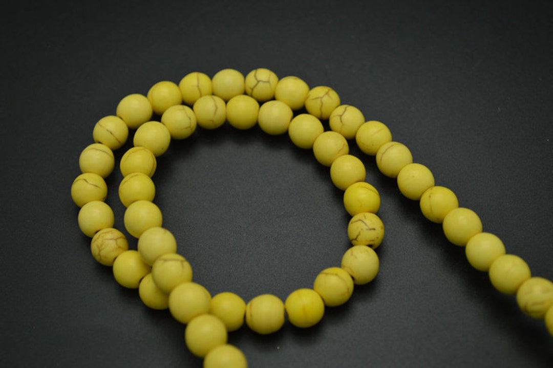 4mm~10mm Beautiful Bright Yellow Color Howlite Turquoise Round Beads - Etsy