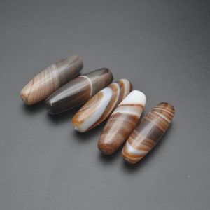 10pc 10x30mm Banded Coffee Color Agate DZI Tube Stone Loose Beads - Etsy