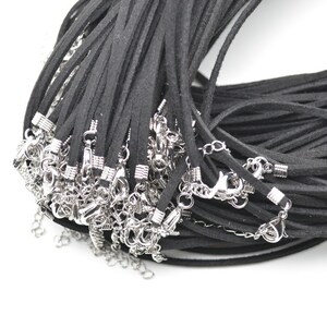 100pc Soft Black Square Cord Thread Necklace Chains 18" 24" 30" Length ...