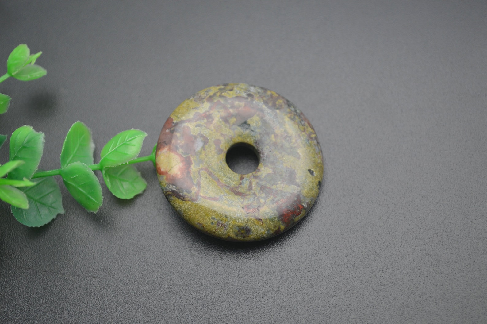 40mm Big Size Gemstone Donut Pendant Crystal Rose Quartz Green ...