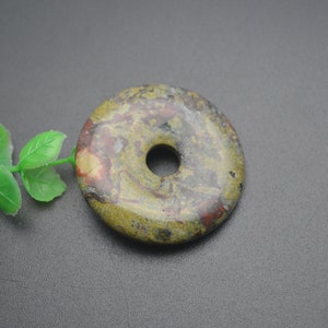 40mm Big Size Gemstone Donut Pendant Crystal Rose Quartz Green ...