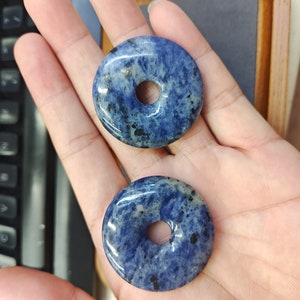 40mm Big Size Gemstone Donut Pendant Crystal Rose Quartz Green ...