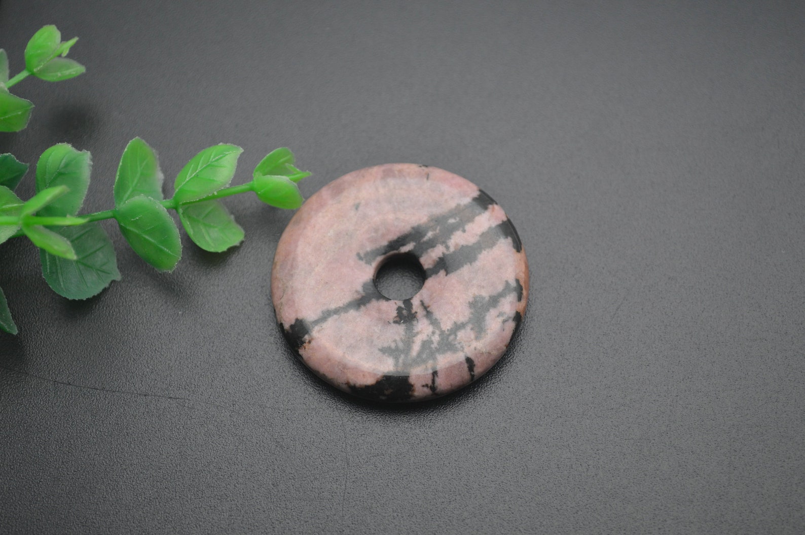 40mm Big Size Gemstone Donut Pendant Crystal Rose Quartz Green ...