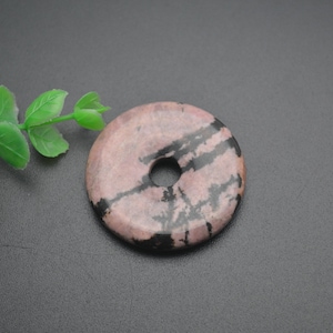 40mm Big Size Gemstone Donut Pendant Crystal Rose Quartz Green ...