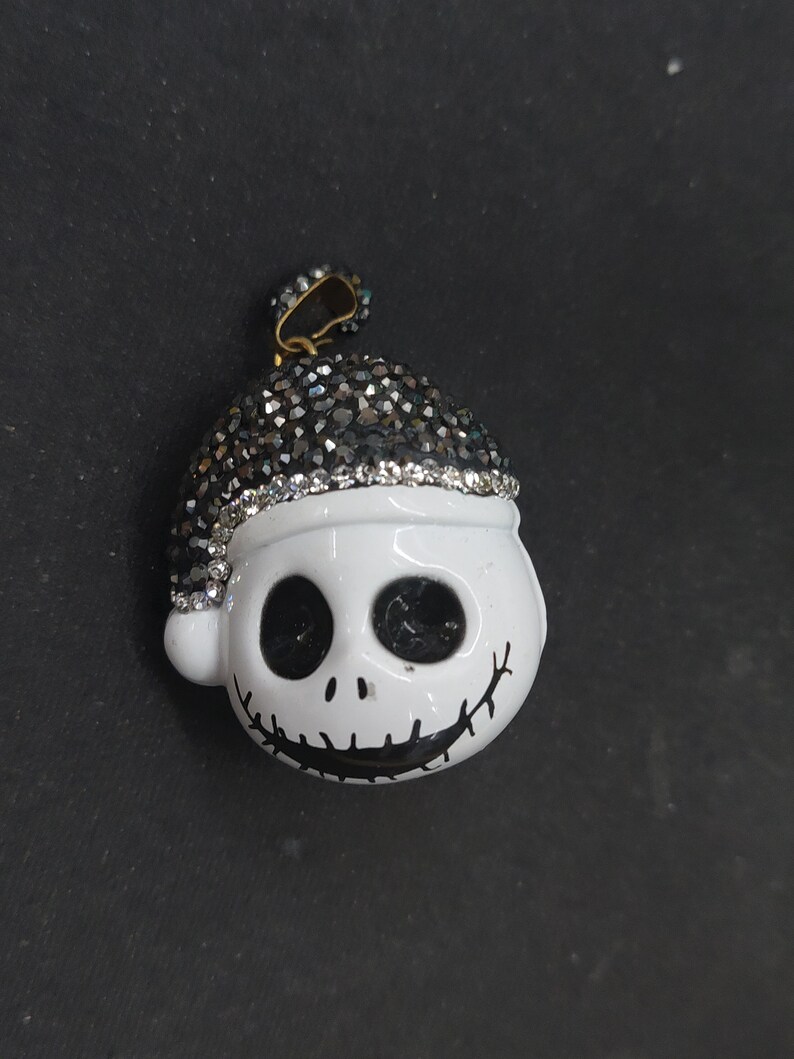 1pc Cute Snowman / Santa Metal Bell Pendant Black Crystal - Etsy