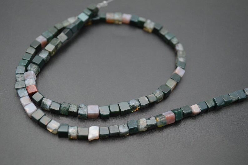 Various Natural Stone 4mm Cubic Shape Loose Beads Lapis / White Howlite ...