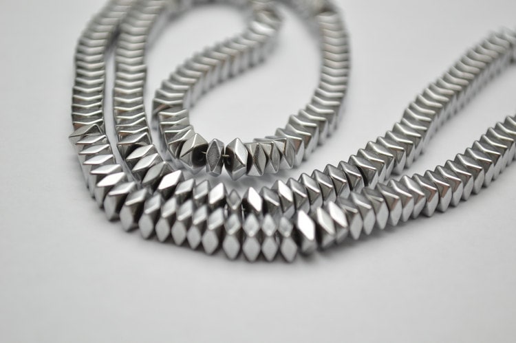 1strand Edge Cutting 4mm Silver Color Plating Hematite Square - Etsy