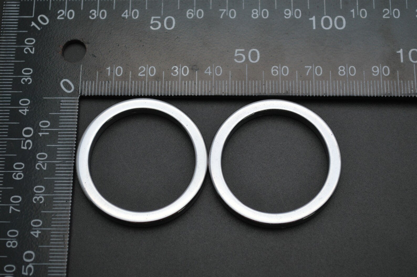 10pc Silver Color Plating Big Size 38mm Hematite Round Circle | Etsy