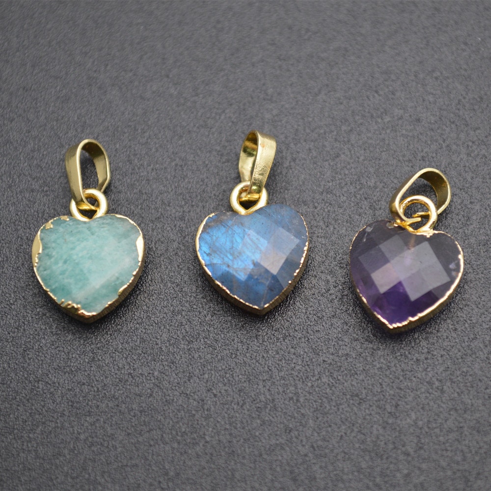 1pc Small Size 11mm Natural Gemstone Faceted Heart Shape Stone | Etsy