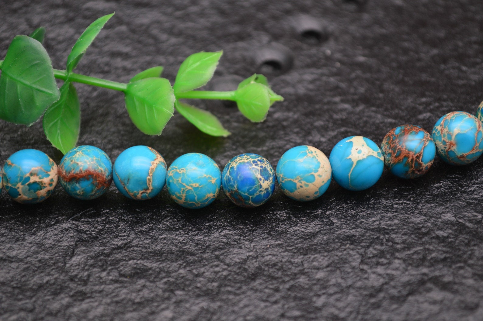 1 Strand Red or Blue Color Sea Sediment Turquoise Impression - Etsy