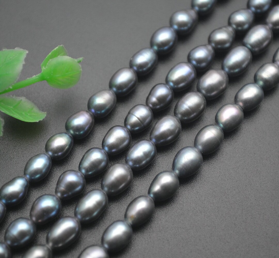 1strand 5x7mm Dark Grey Gray Color Freshwater Pearl Rice Beads for ...