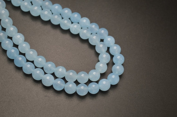 1 Strand Sky Blue Color Quartz Jade Stone Round Loose Beads - Etsy