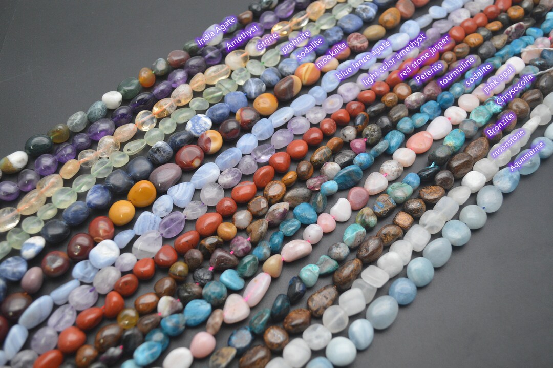 1strand Natural Semi-precious Stone Small Pebble Nugget Beads for ...