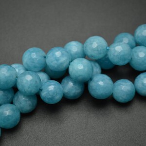 1 Strand Faceted Blue Quartz Stone Round Loose Beads 4mm 6mm 8mm 10mm ...