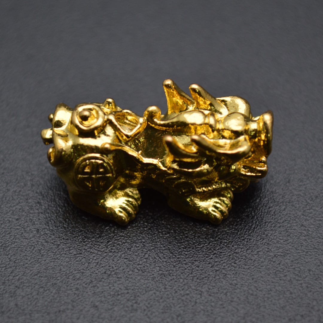 10pc 18k Gold Plating Metal Lucky Pixiu Animal Loose Beads Bracelet ...