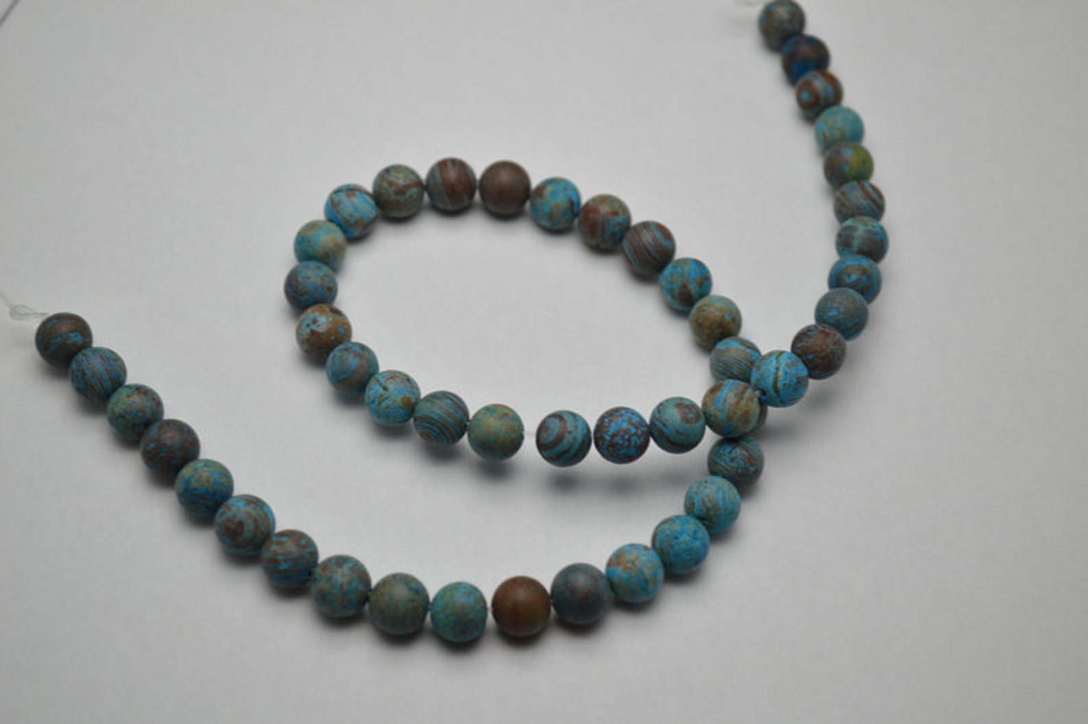 Matte Banded Blue Ocean Agate Stone Round Loose Beads 6mm 8mm - Etsy