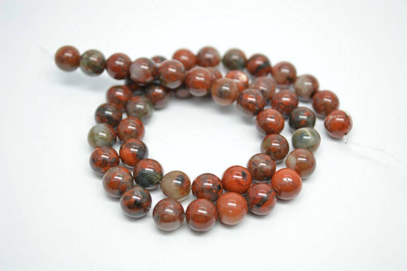Natural Red Flower Brecciated Jasper Stone Round Loose Beads 4mm 6mm ...