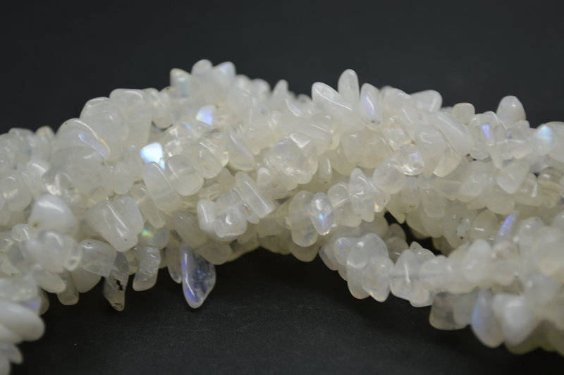 1 Strand 32" Length Natural Rainbow Moonstone Chips Loose Beads High ...