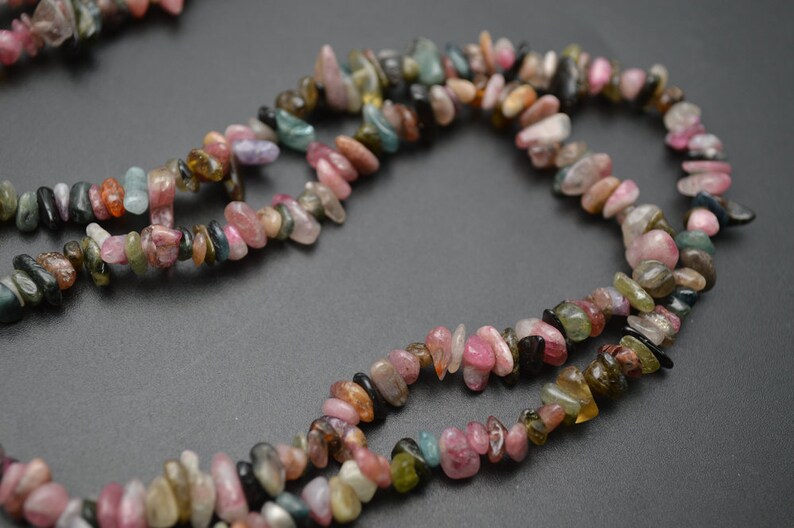 5~8mm Natural Mix Color Tourmaline Stone Chips Loose Beads - Etsy