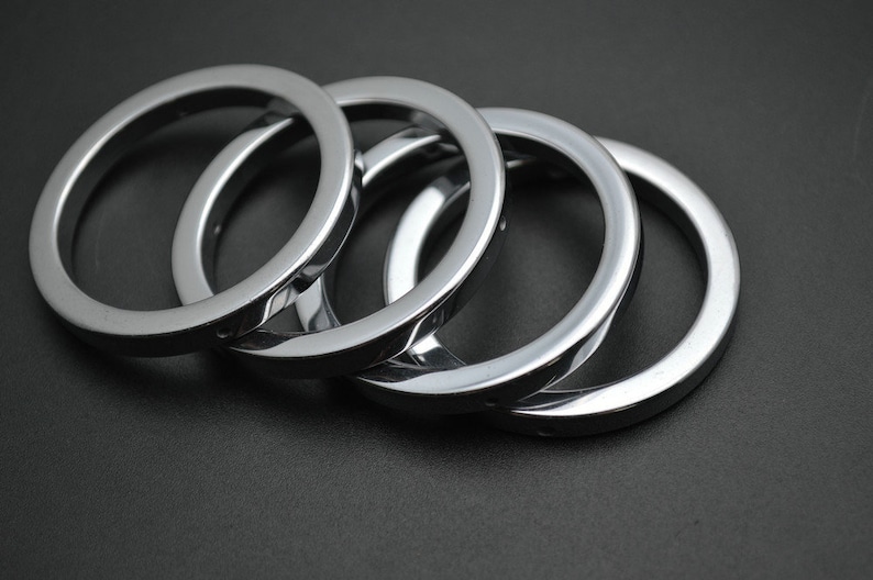 10pc Silver Color Plating Big Size 38mm Hematite Round Circle | Etsy